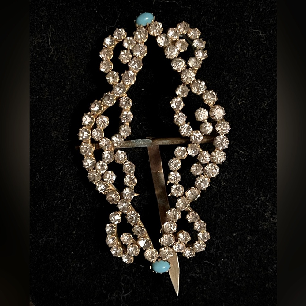 Antique Victorian Paste Belt Buckle Sparkles! Hinged … - Gem